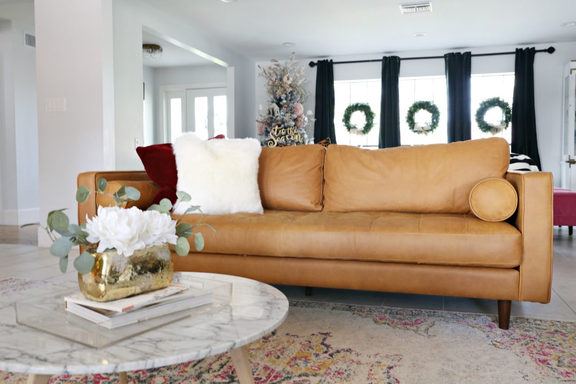 Modern Ranch Reno: My new Article Leather Sofas